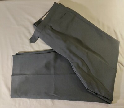 Men's Sansabelt Medium Solid Gray Polyester Slack Pants 38x29 Vintage ...