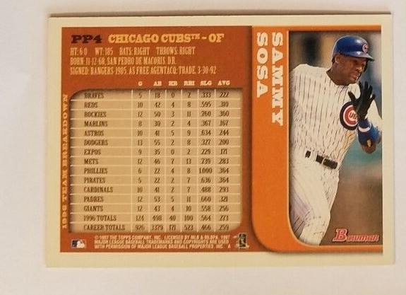 SAMMY SOSA PROMOTIONAL CARD # PP4 BOWMAN 1997 | eBay