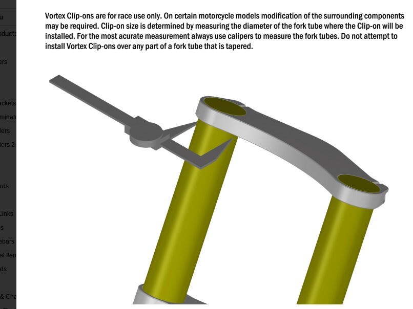 YAMAHA 2005-2019 R6 VORTEX RACING 50mm CLIP-ON HANDLE BARS - BLACK | eBay