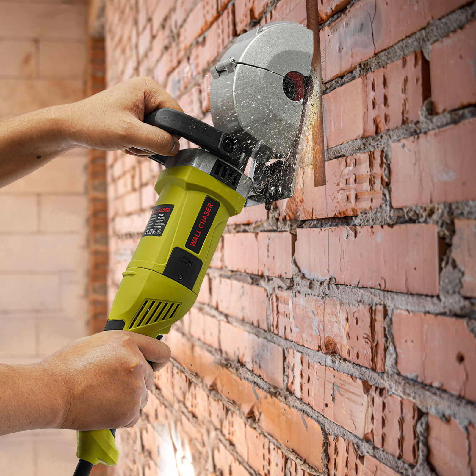 220V Electric Wall Chaser Groove 4000W Steel Concrete Cutting Slotting ...