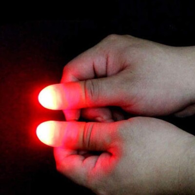 magic thumb light up led trick glow in dark kids flashing light ...