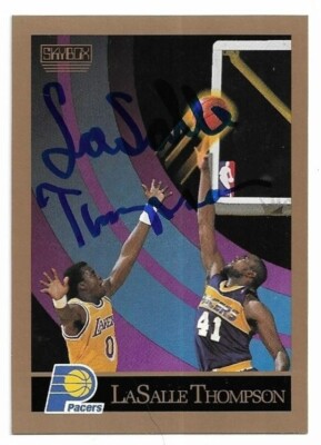 LaSALLE THOMPSON Autographed Signed 1990-91 Skybox card #123 Indiana ...