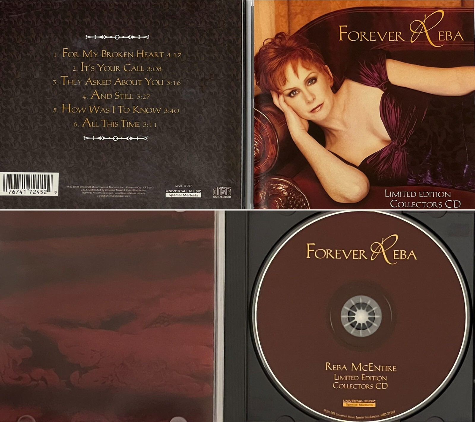 MCENTIRE REBA *VG+* 'LIMITED COLLECTOR'S EDITION" 1998 US UNIVERSAL 6 ...