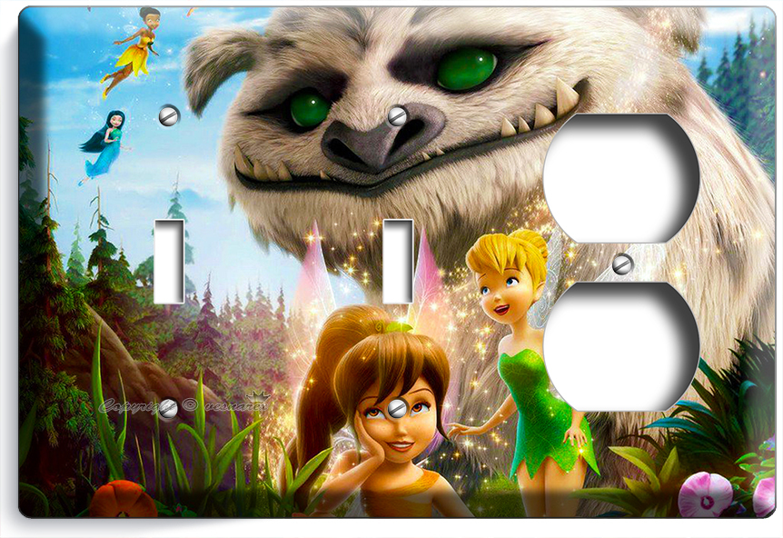 TINKER BELL FAWN NEVERBEAST GRUFF MONSTER FAIRIES LIGHT SWITCH WALL ...