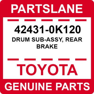 42431-0K120 Toyota OEM Genuine DRUM SUB-ASSY, REAR BRAKE | eBay