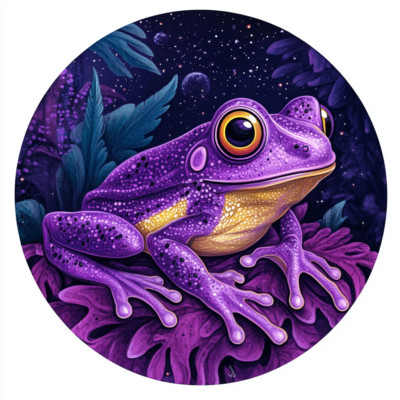 XXL18X18cm Autoaufkleber Transparent Lila Frosch Wetterfester Vinyl ...