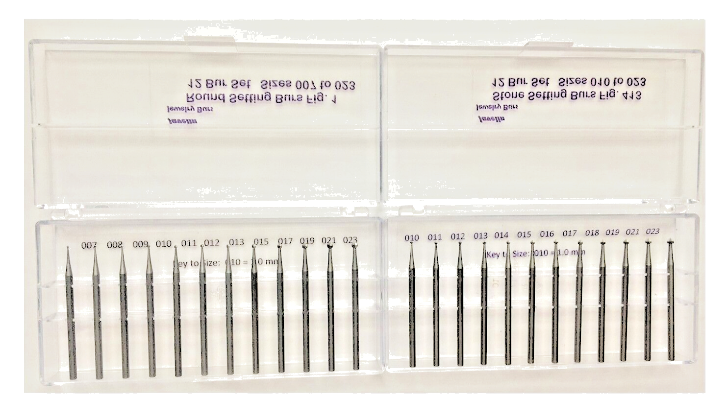 JEWELERS SETS (2); STONE SETTING, ROUND. 12 BURS PER SET. JEWELRY MFGR ...