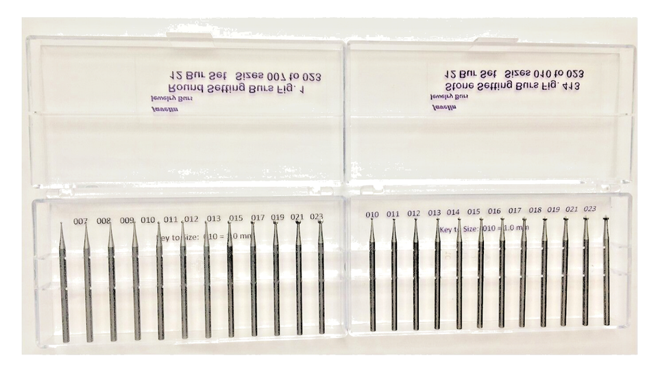 JEWELERS SETS (2); STONE SETTING, ROUND. 12 BURS PER SET. JEWELRY MFGR ...