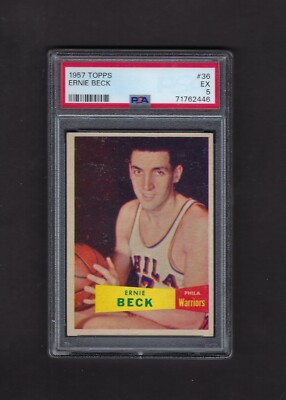 1957 Topps Basketball Philadelphia Warriors Ernie Beck # 36 PSA 5 EX ...