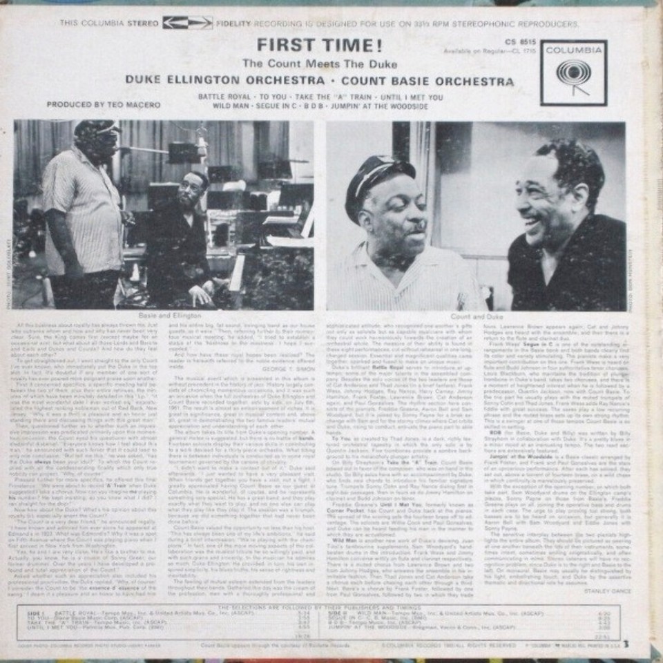 Duke Ellington And Count Basie - First Time! The Count Meets The Duke ...