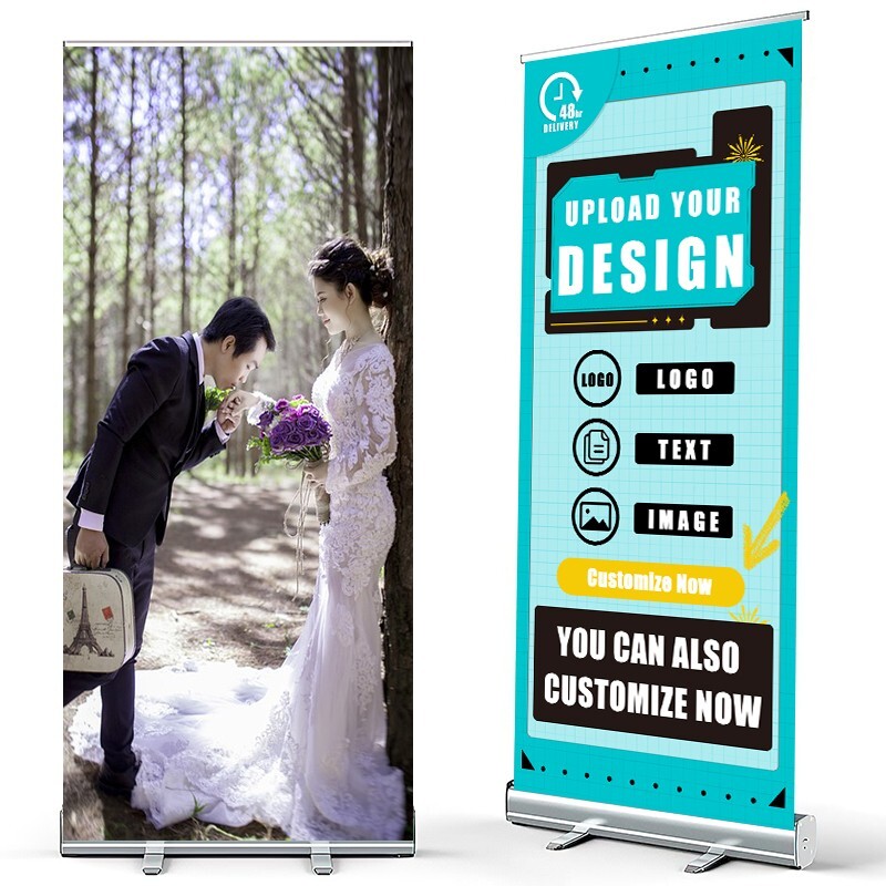 Custom Retractable Banner Stand for Business, Roll Up Banner Holder 33 ...