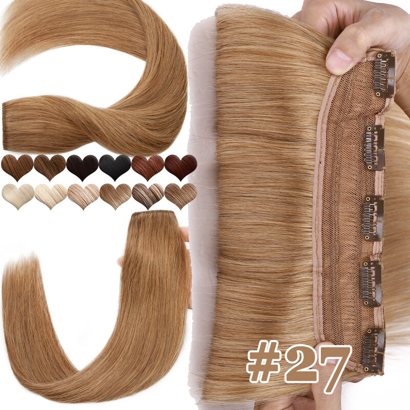 HIGHLIGHT One Piece Clip in Human Hair Extensions 3/4 Full Head Remy ...