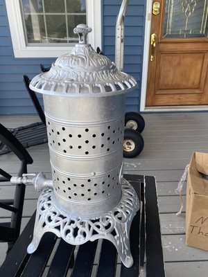 Antique Victorian Royal Gas Heater Furnace W/Original Cast Iron Topper ...