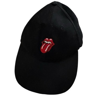 Rolling Stones Hat Black Adjustable Cap with Red Tongue 100% Cotton NEW ...