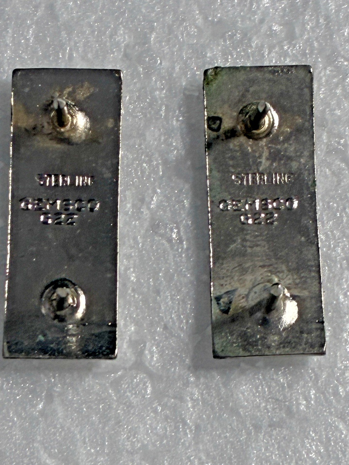 WWII WW2 STERLING SILVER MILITARY US ARMY INSIGNIS BARS 1ST LIEUTENANT ...