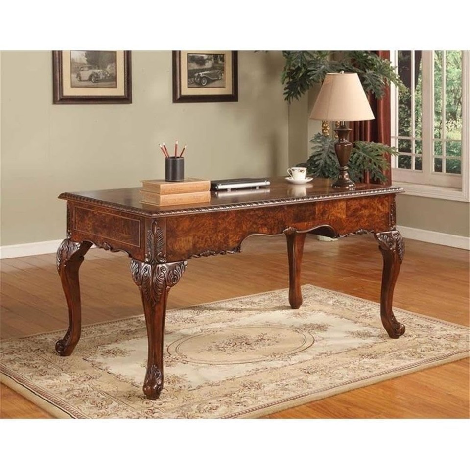 Chester 60 Traditional Wood Executive Office Desk 3 Drawers Cherry ...