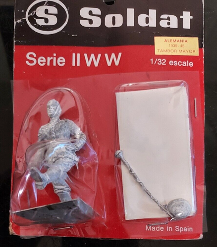 German WW2 1/32 scale metal soldier marching band leader (TAMBOR MAYOR ...