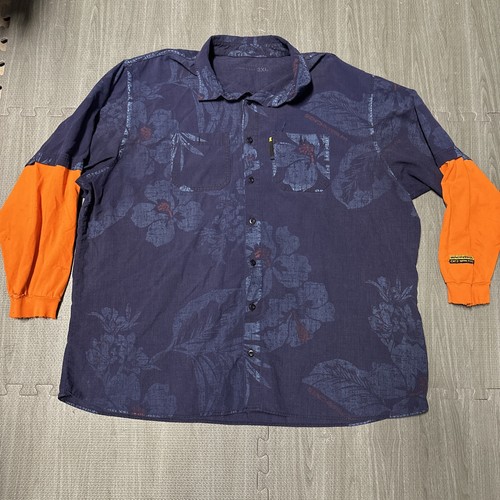 Benchmark FR Hawaiian Shirt Men’s 3XL Aloha Friday Long Sleeve Blue ...