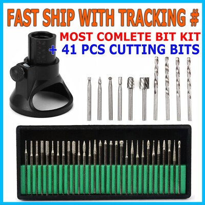 41PC Dremel Rotary Multi Tool Cutting Guide HSS Router Drill Bits ...