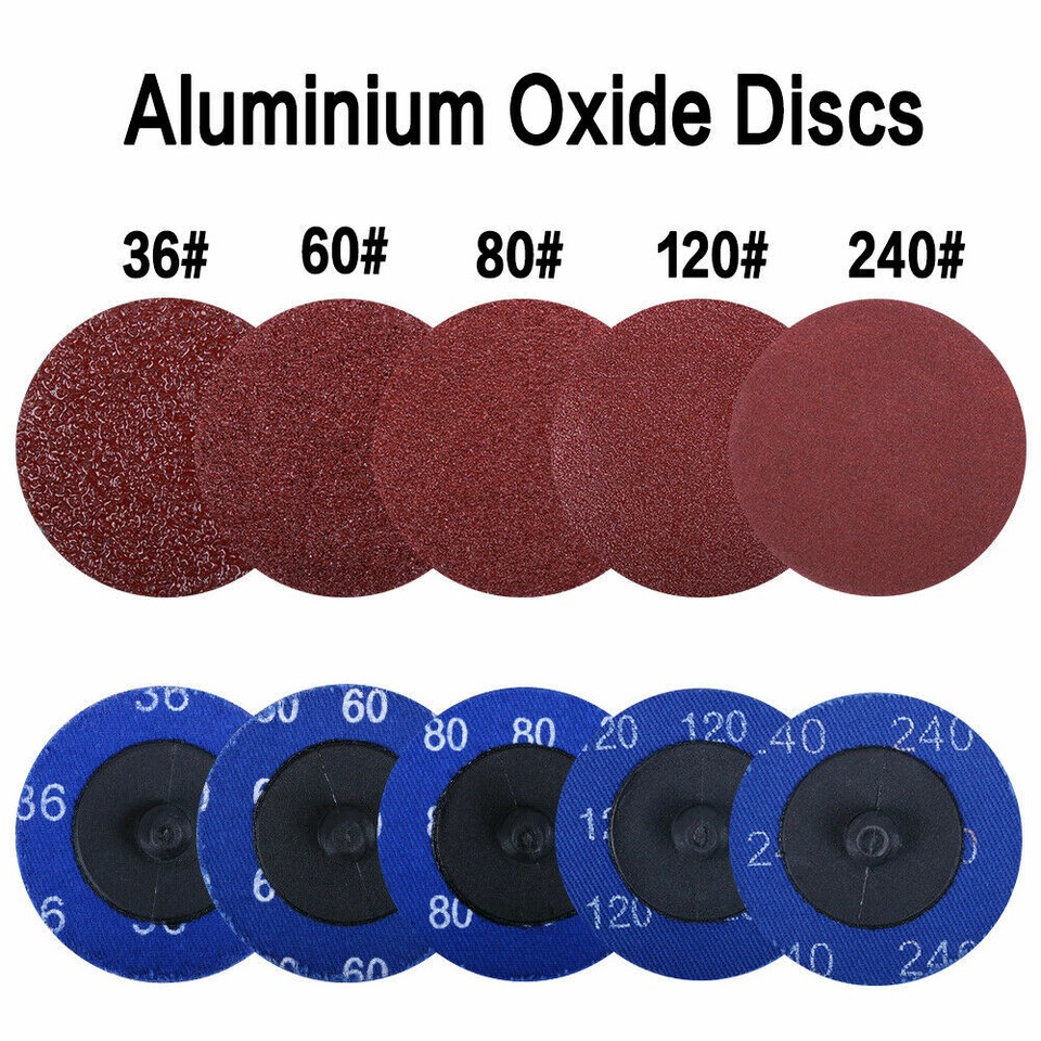 50Pcs 2in Grinder Sanding Disc 36-240Grit Oxide Roll Lock Die Grinding ...