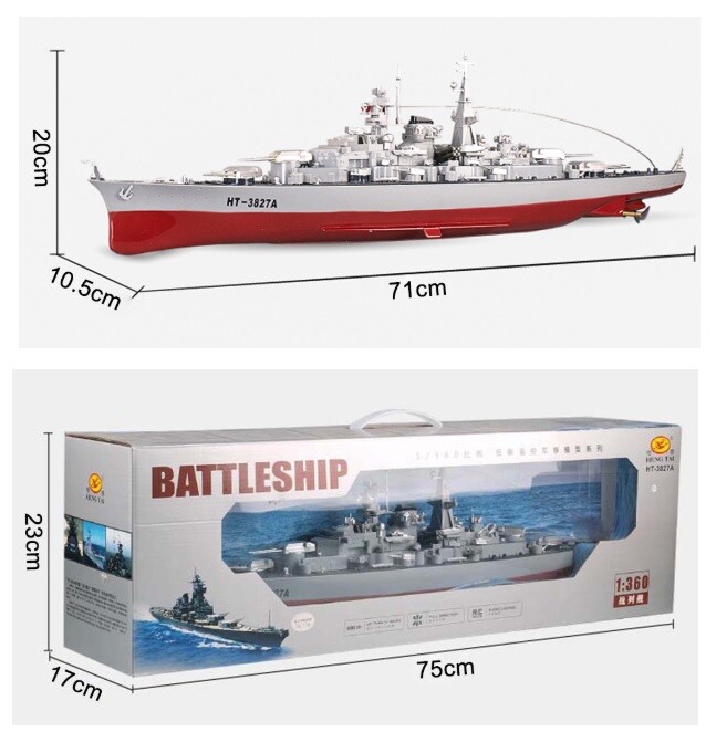 RC Boat Warship 1/360 Remote Control Battleship Radio Model Kit navy ...