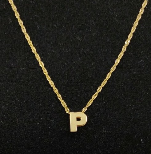 18K 750 Gold Pendant And Chain. Double P Letter Without Ring | eBay UK
