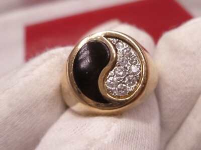 Maui Divers Of Hawaii Certified 14K Gold Yin Yang Black Coral Diamond ...