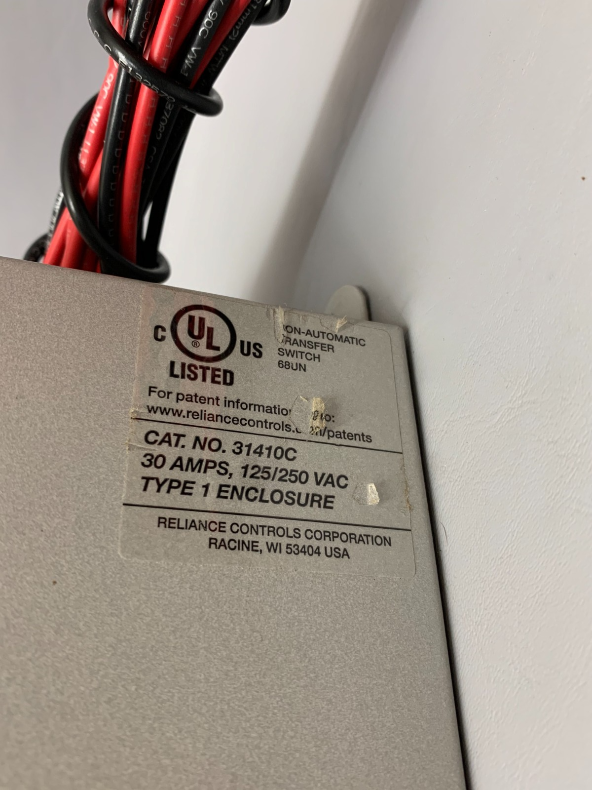 Reliance 31410C Pro/Tran 10-Circuit 30-Amp Indoor Generaor Transfer ...