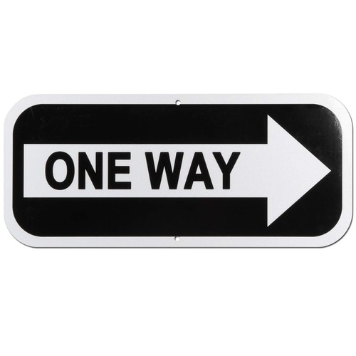 One Way Sign with Right or Left Arrow 14 X 6 Inch 40 Mil Aluminum for ...