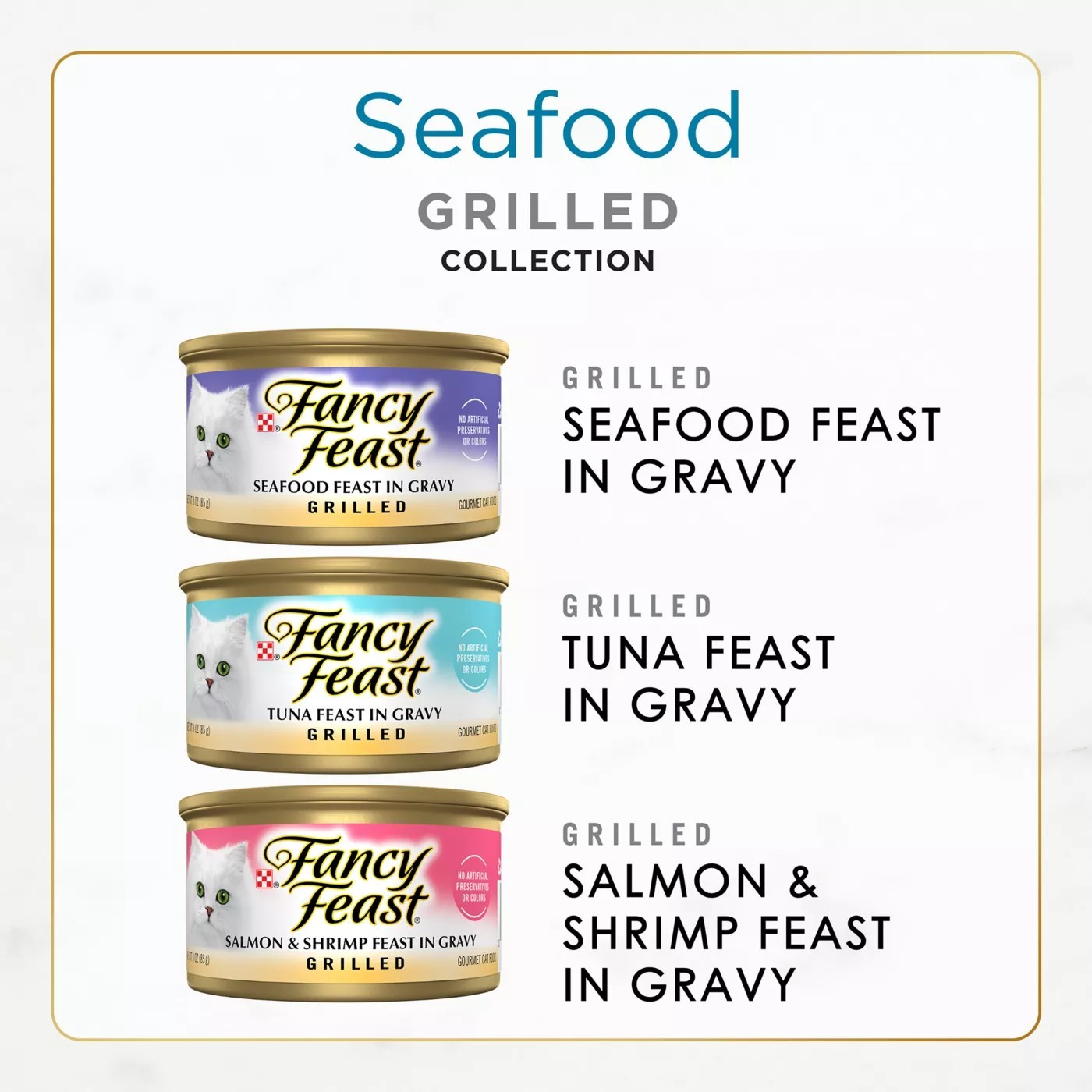 Fancy Feast All Life Stages Cat Wet Food - Grilled, Seafood, Variety ...