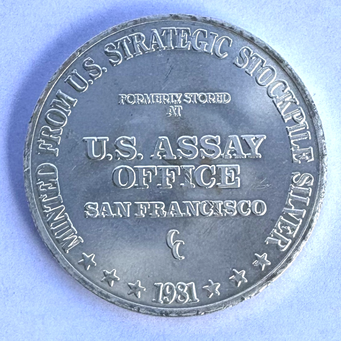 Vintage 1981 U.S. Assay Office San Francisco 1 Oz .999 Silver Bullion ...
