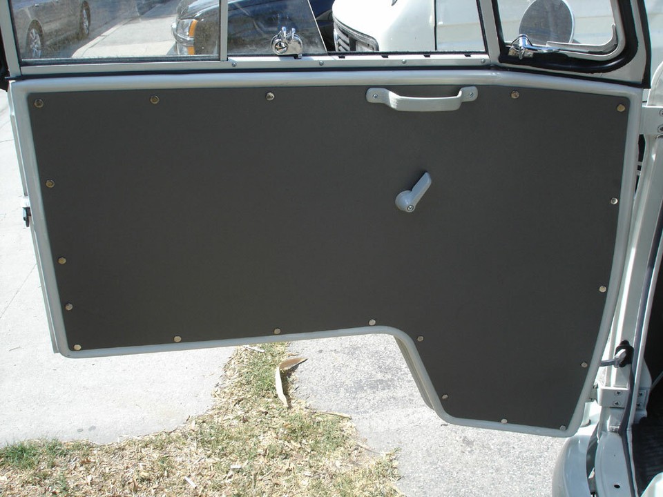 VW TYPE 2 BUS 1955-1967 KOMBI FRONT DOOR PANELS GREY TAR IMPREGNATED ...