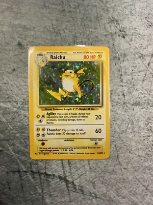 Pokémon TCG Raichu Base Set 14/102 Holo Unlimited Holo Rare | eBay