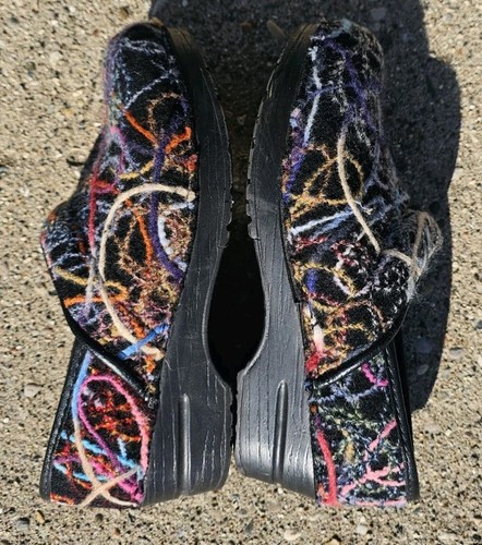 Dansko Clogs Multicolor Scribble Woven Wool Confetti Yarn Shoes Women's ...
