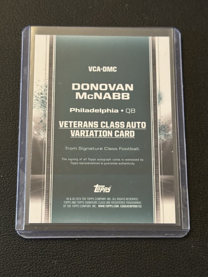 DONOVAN MCNABB 2024 TOPPS SIGNATURE CLASS AUTOGRAPH EAGLES #VCA-DMC 1/1 | eBay