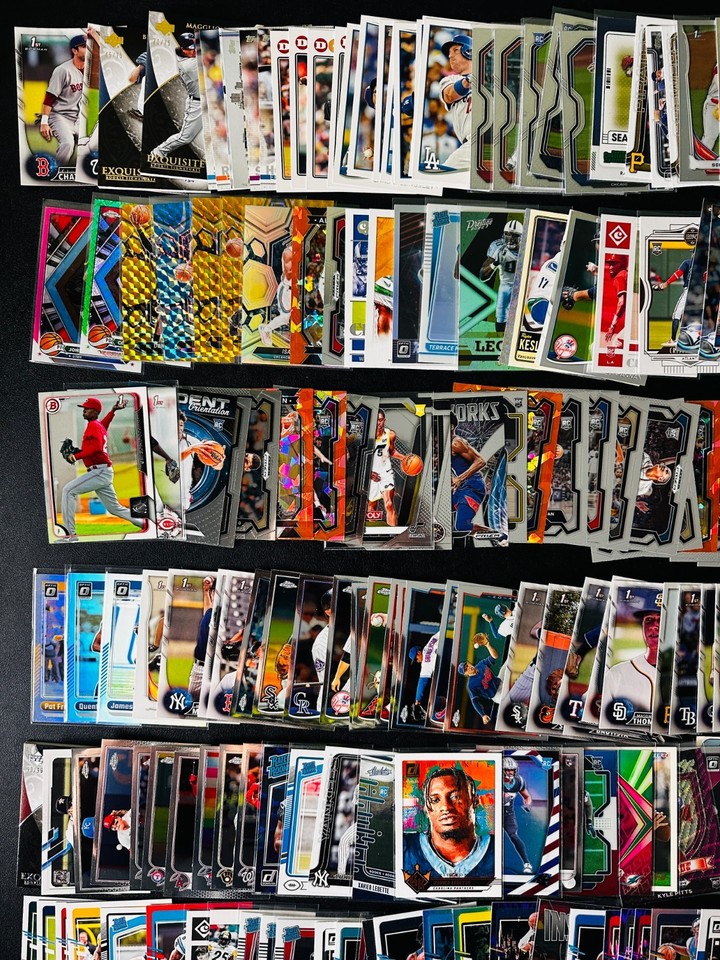 HUGE Sports CARD LOT! Jersey AUTO RC SP PRIZM LeBron James, Drake Maye ...