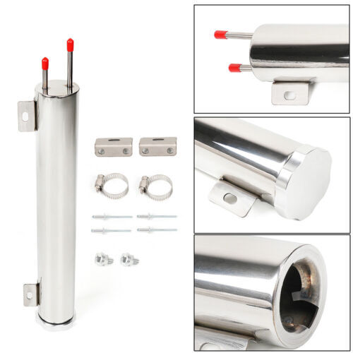 2"x15" Polished Stainless Steel Radiator Coolant Overflow Catch Puke ...