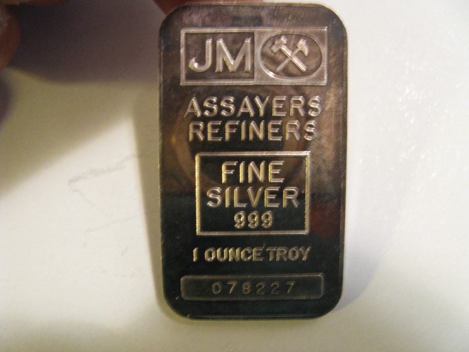 Collectible 1 oz JM Johnson Matthey .999 Silver Bullion Bar - Type B ...