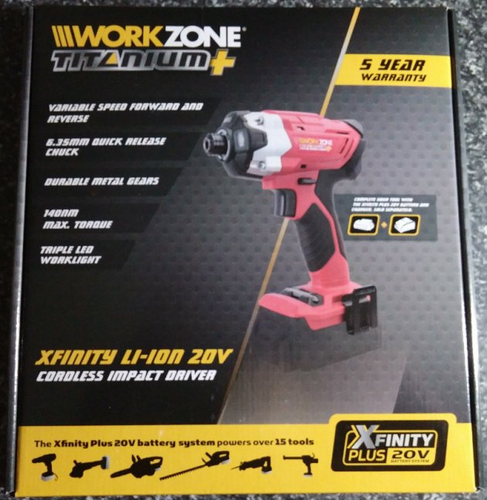 WORKZONE 20V CORDLESS IMPACT DRIVER SKIN ONLY POWER TOOL DRILL HAMMER ...