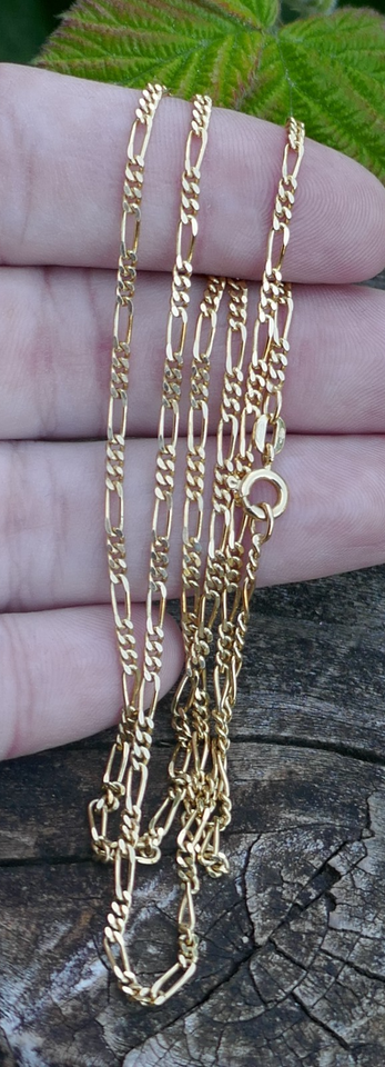 Vintage Italian 14kt Yellow Gold Figaro Style Chain - 24" Long / 6.8 ...