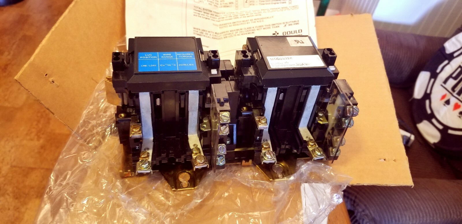 30 AMP 240 VOLT 307-2242 ONAN MC-0-253-24 GOULD TRANSFER SWITCH ...