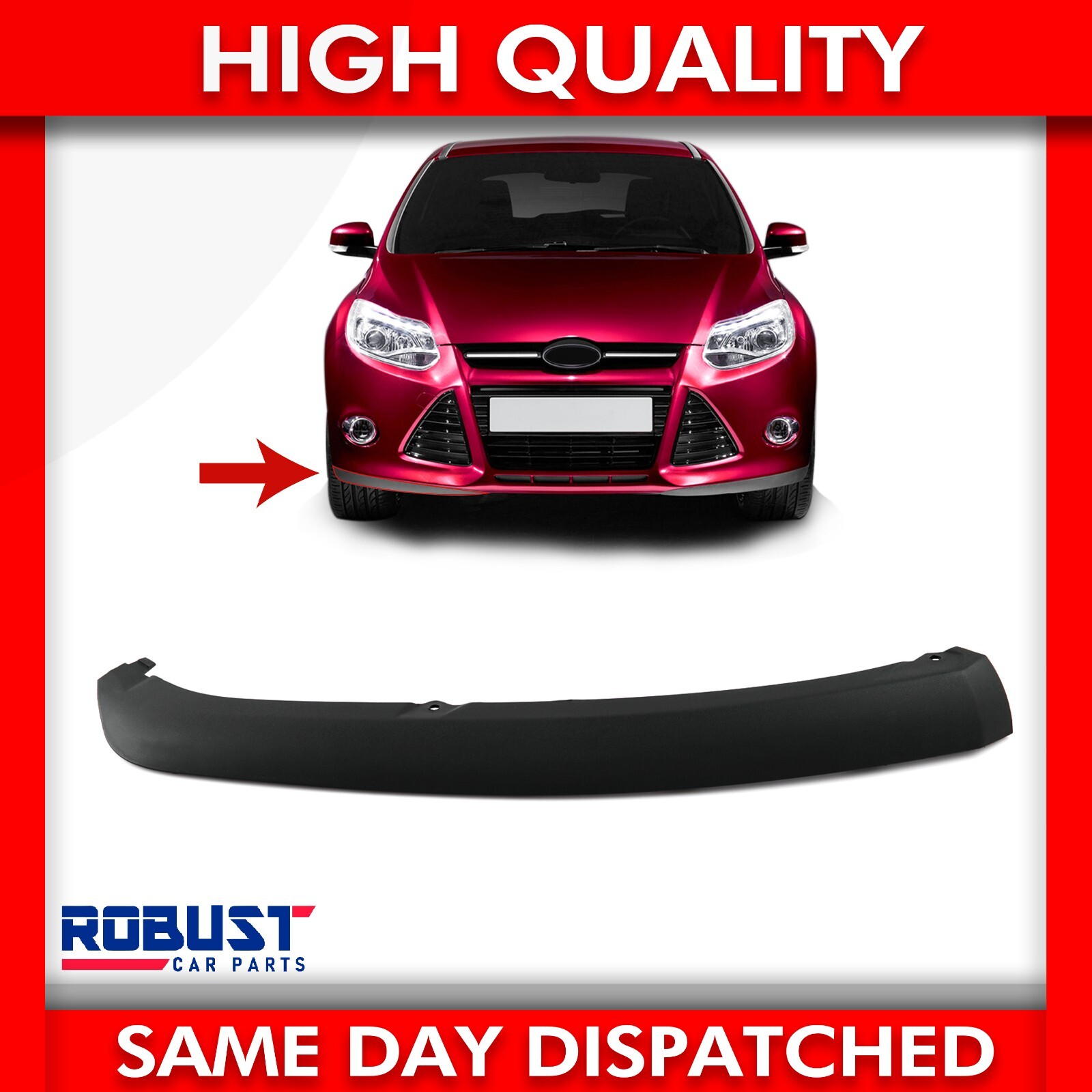 FRONT BUMPER LOWER LIP SPOILER SPLITTER RIGHT FOR FORD FOCUS 1694988 ...