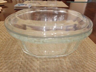 Vintage Pyrex 804 B Clear Glass Casserole Baking Dish with lid 1.7 ...