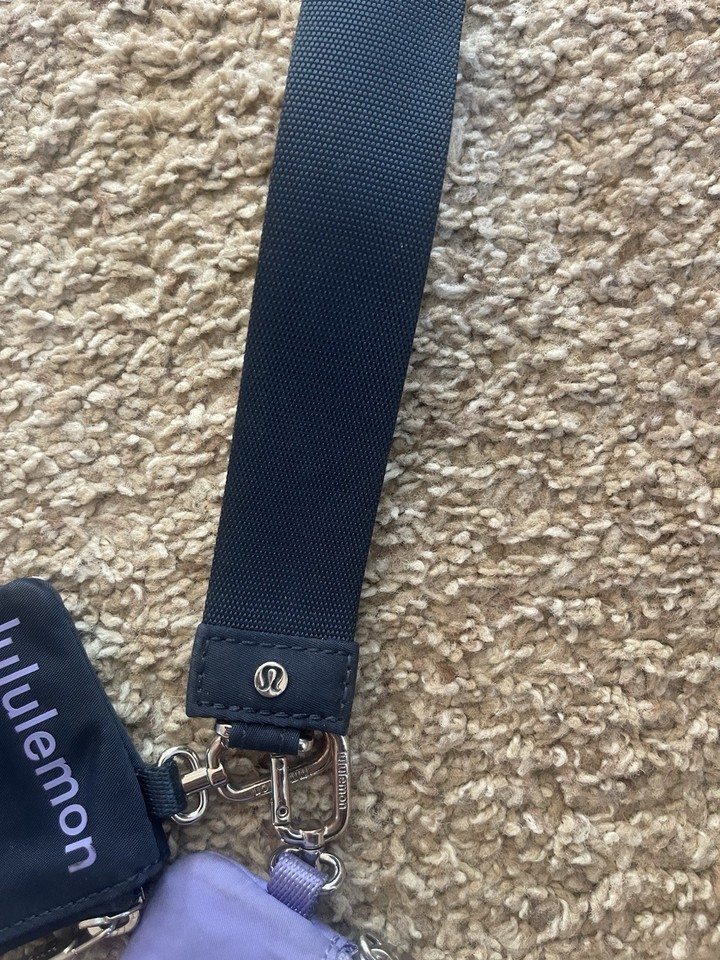 Lululemon Dual Pouch Wristlet Wallet Keychain Coin Purse navy blue and ...