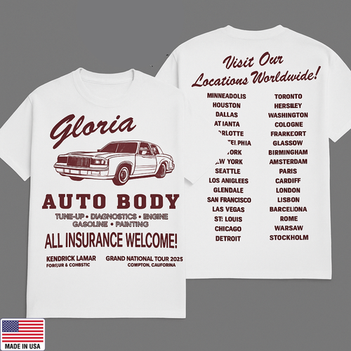 2025 Kendrick Lamar Grand National Tour Gloria Shirt Concert Full Size ...