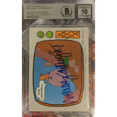 Nancy Cartwright Autographed Topps 1990 Simpsons Card #87 BAS Witnessed ...