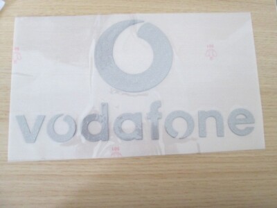 Vodafone Man Utd Sponsor away Patch Silver Flock 3D Repro for Football ...