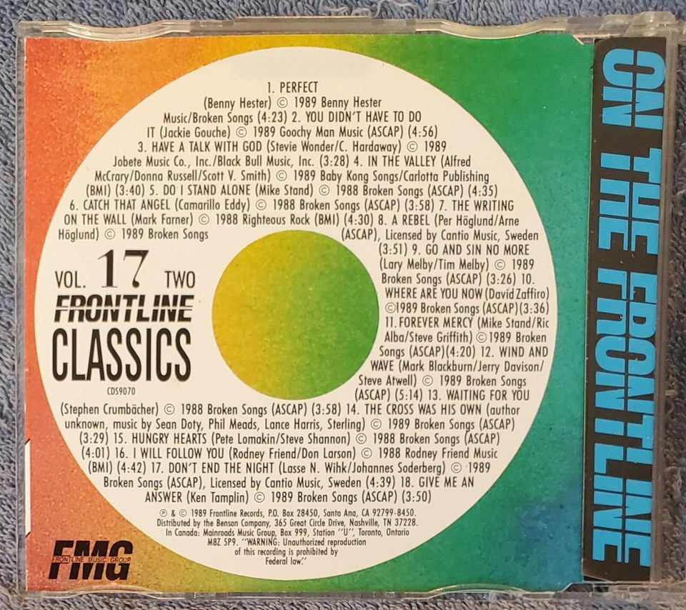 FRONTLINE CLASSICS Volume 2 1989 CD OOP Shout IDLE CURE Altar Boys RARE ...