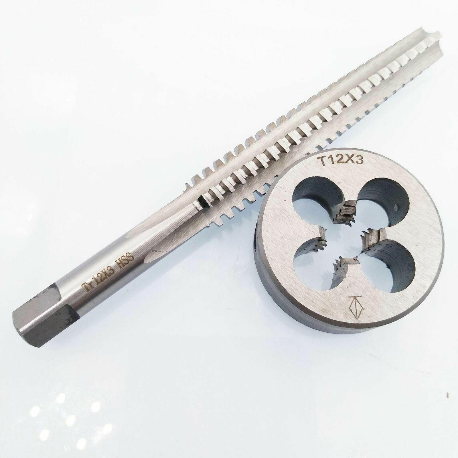 1Pcs HSS TR12 x 3mm Tap & 1Pcs TR12 x 3.0mm Die Metric Thread Right ...