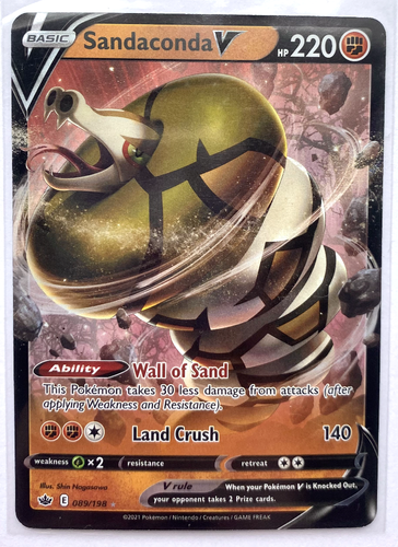 Sandaconda V 089/198 Pokemon Card TCG SWSH Chilling Reign Holo Ultra ...